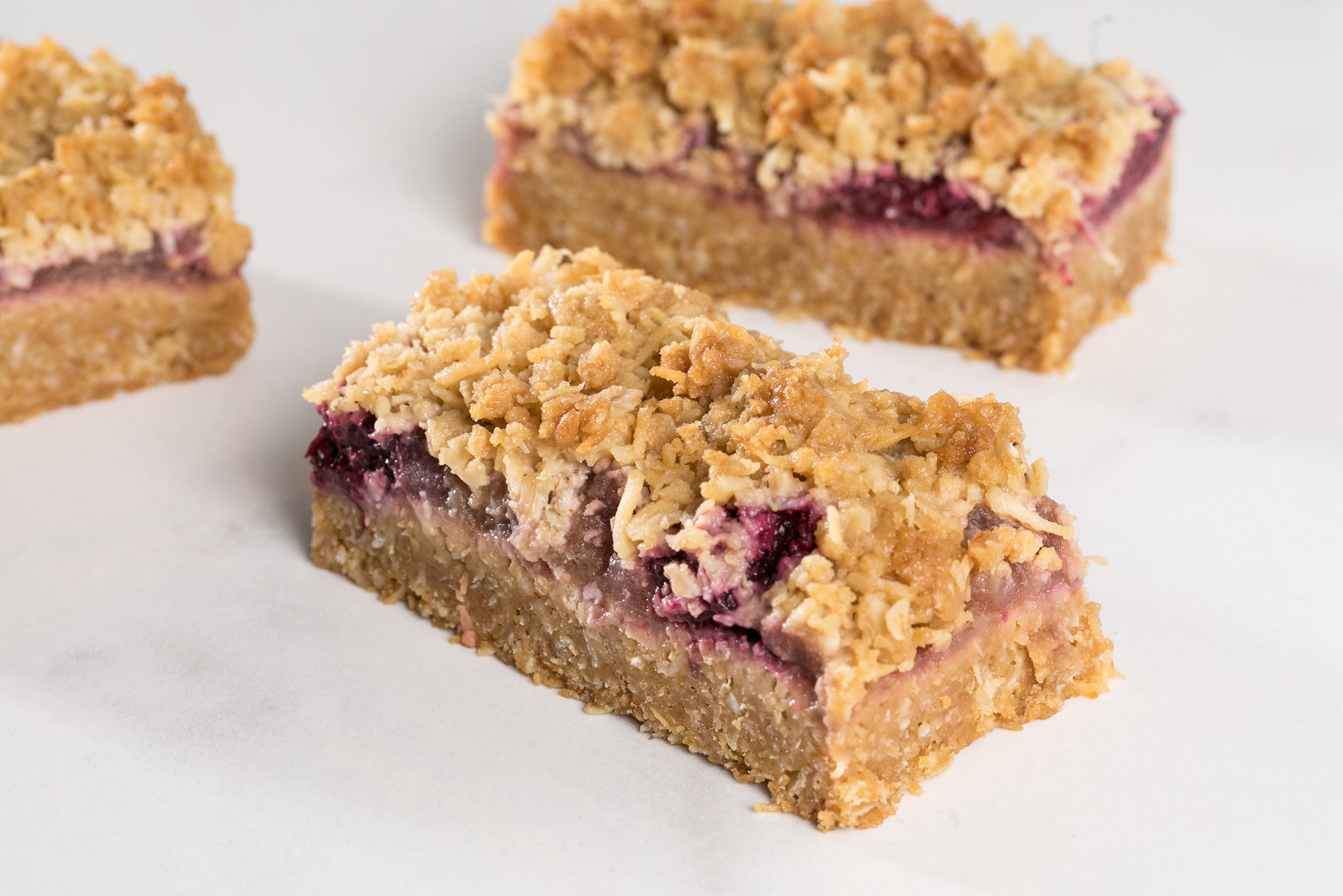 Plum Raspberry Crumble Slice – Cremorne Street Bakers